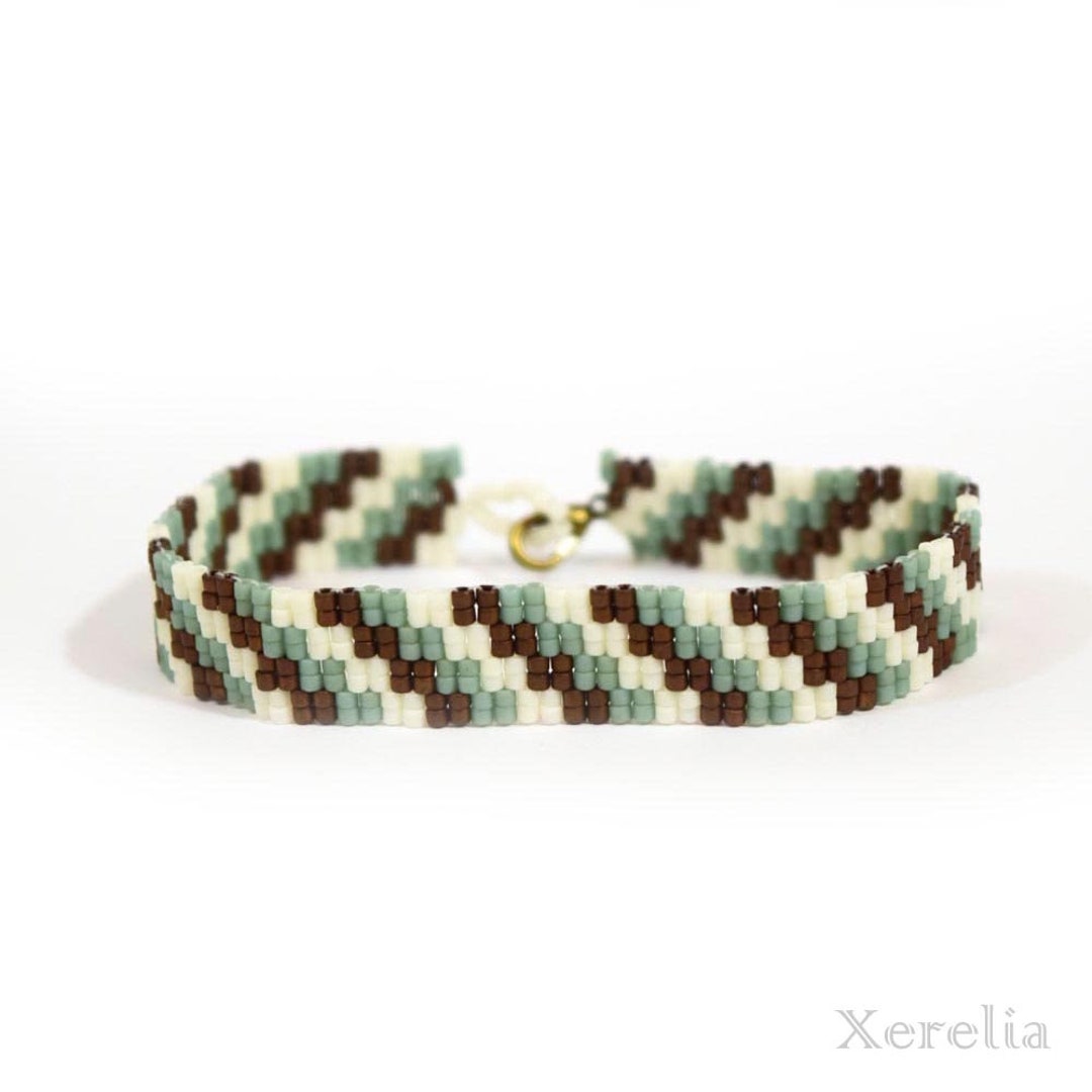 Sage Staircase Beaded Bracelet Bold Boho Fashion Statement - Etsy