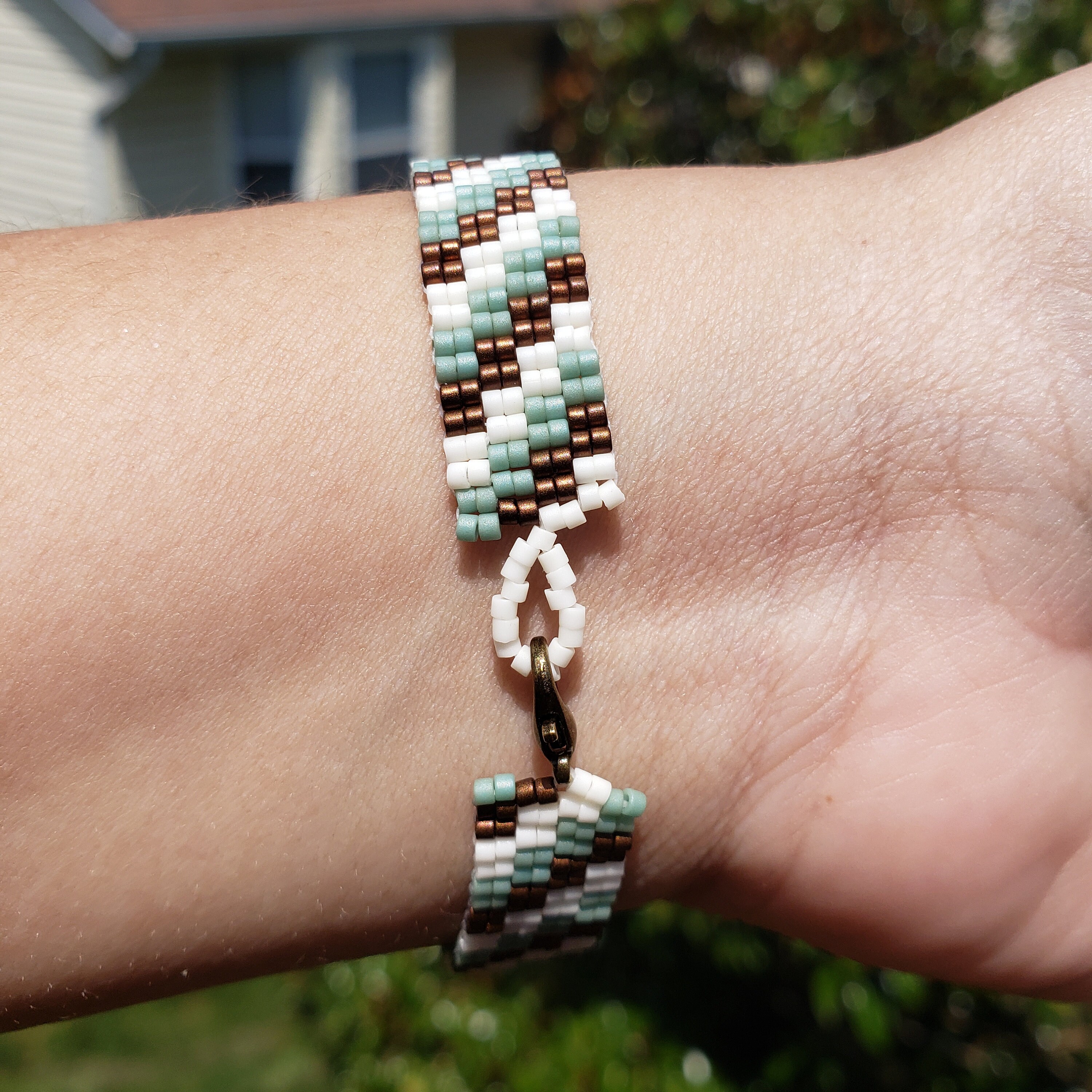 Sage Staircase Beaded Bracelet Bold Boho Fashion Statement - Etsy