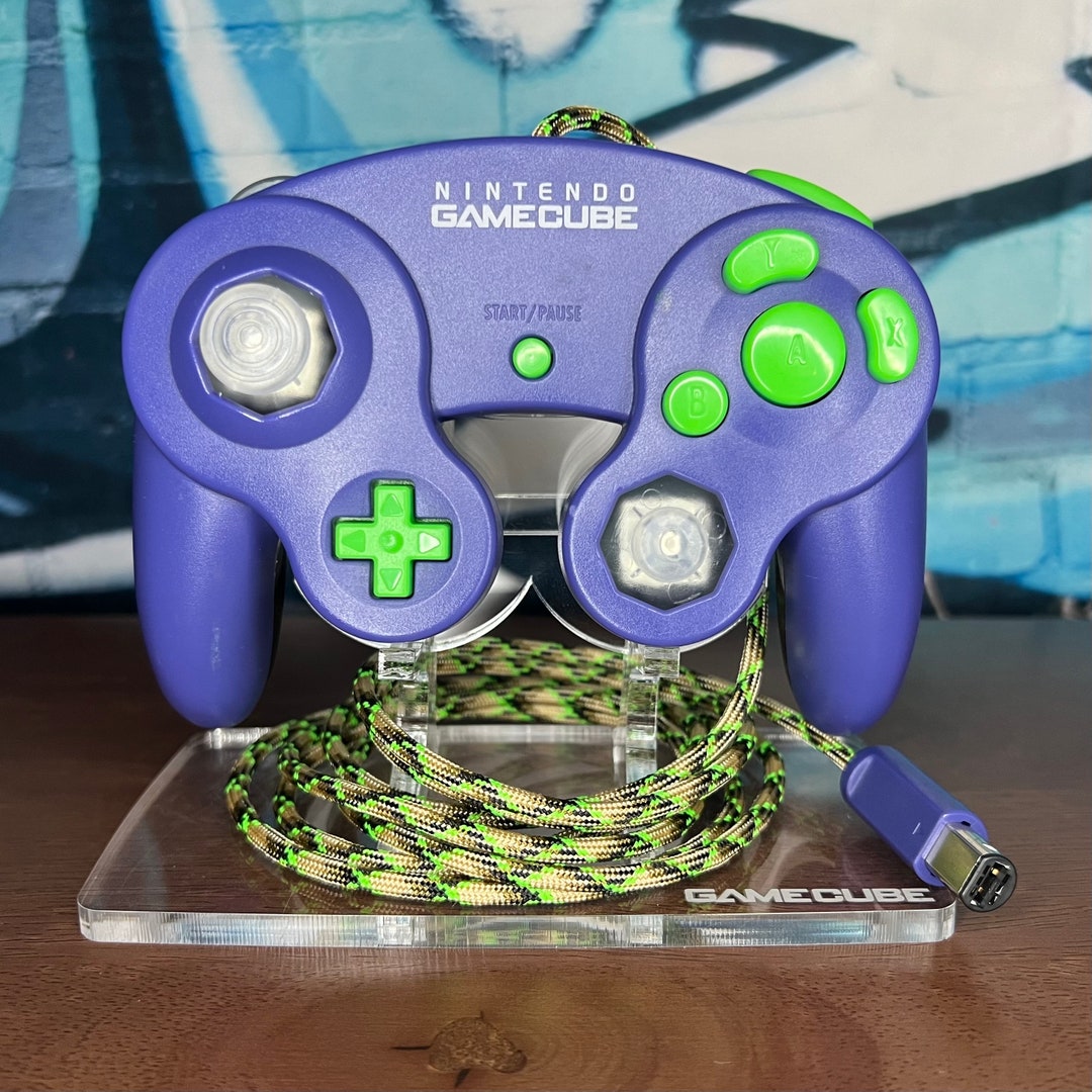 Modded OEM Wired Indigo Purple Jet Black Back Gamecube Controller yucca ...