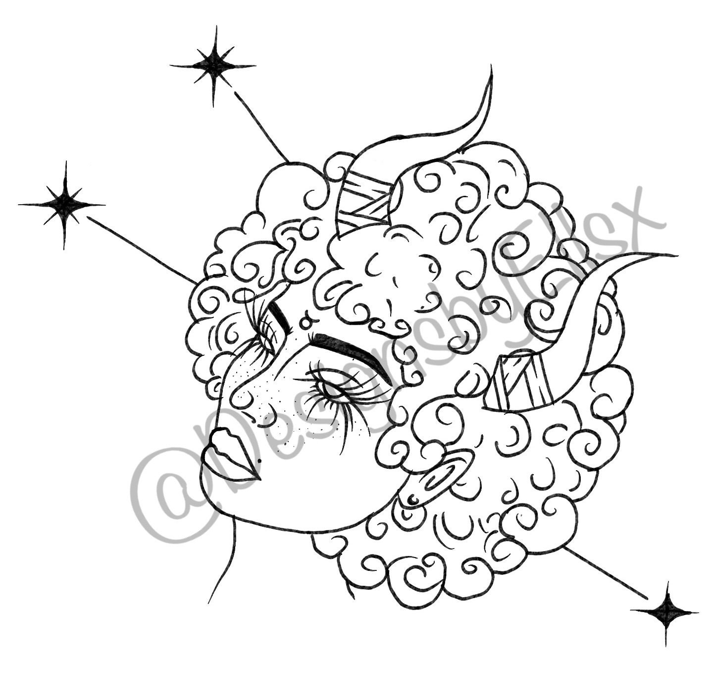 Zodiac Taurus Goddess Art/tattoo - Etsy