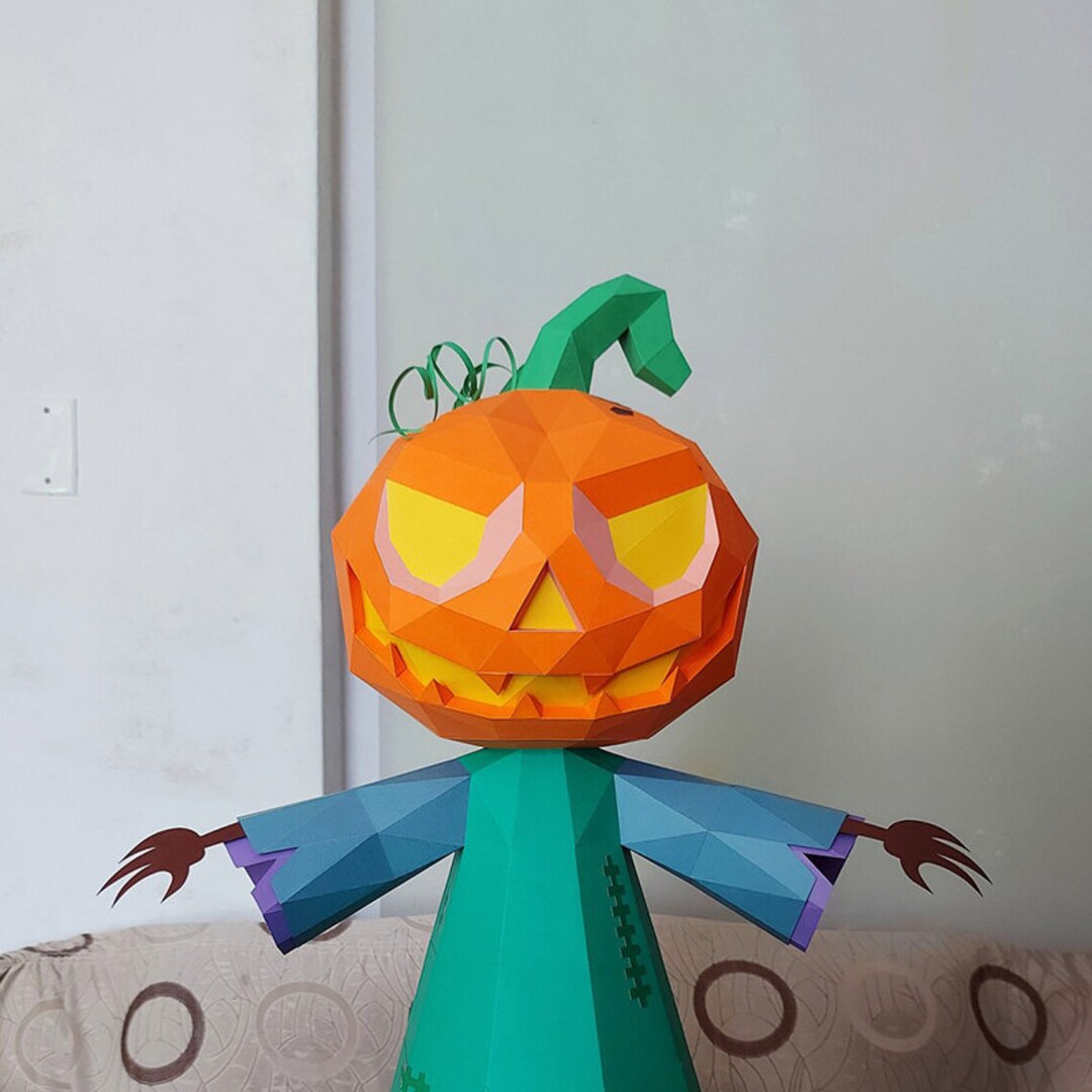 Pumpkin Scarecrow Papercraft halloween 3D Wall Decor Pumpkin - Etsy