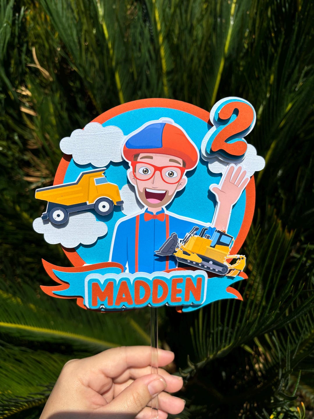 Construction Character Birthday Cake Topper, Kids Party Decorations ...