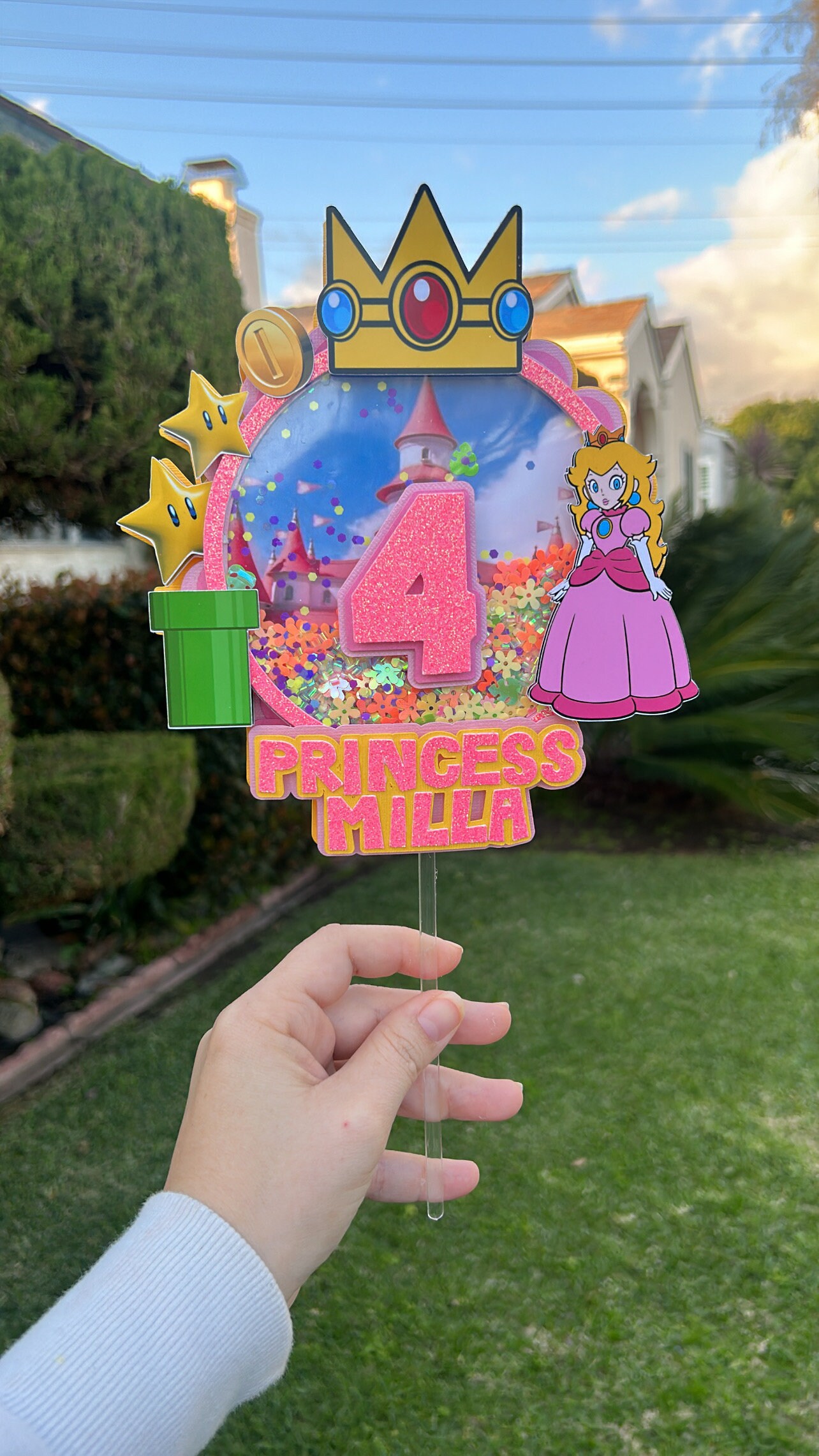 Peach Cake Topper With Shaker and Light Princess Peach - Etsy