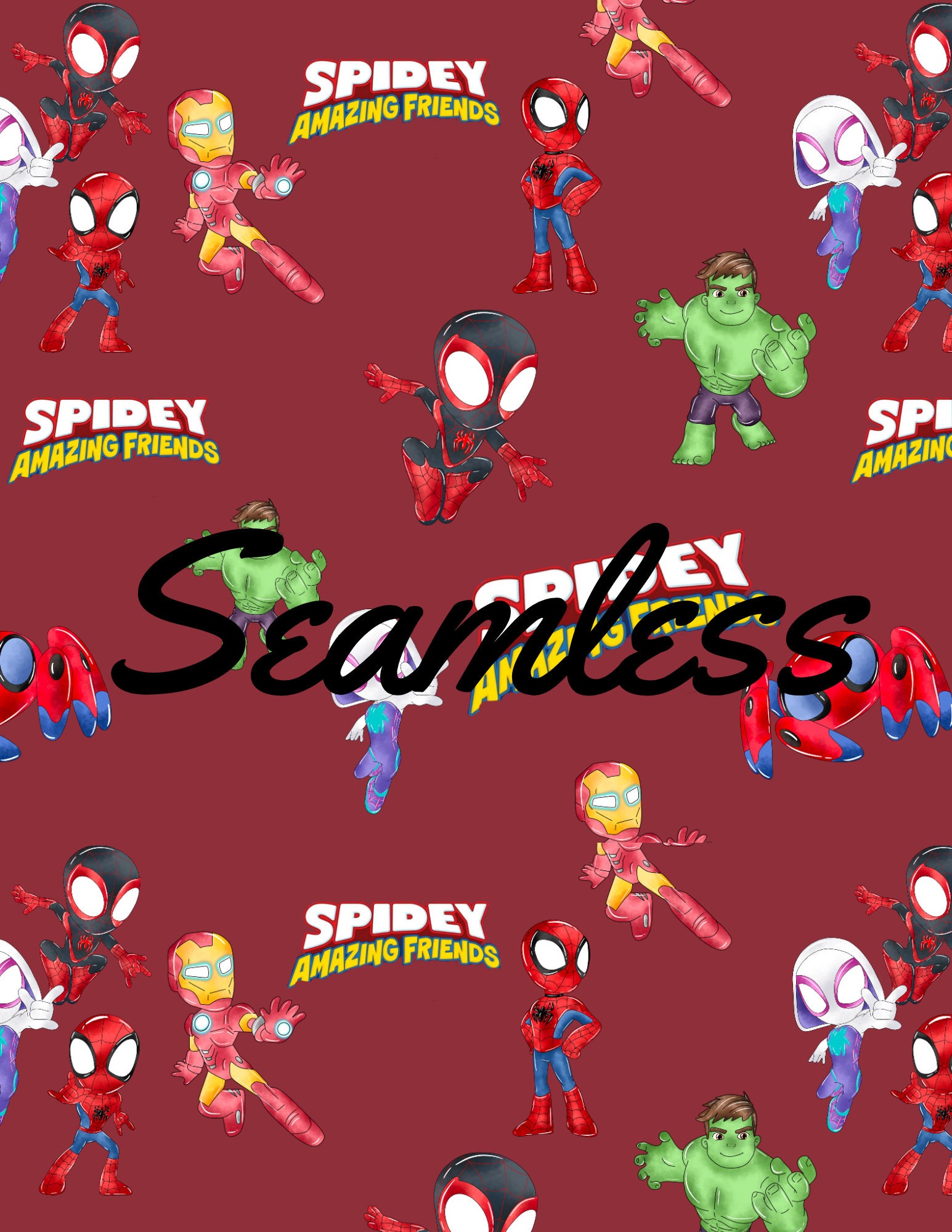 Spidey and His Amazing Friends Seamless File Digital Download Png - Etsy
