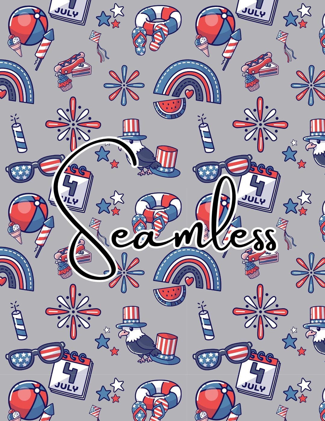Fourth of July Seamless File Digital Download - Etsy