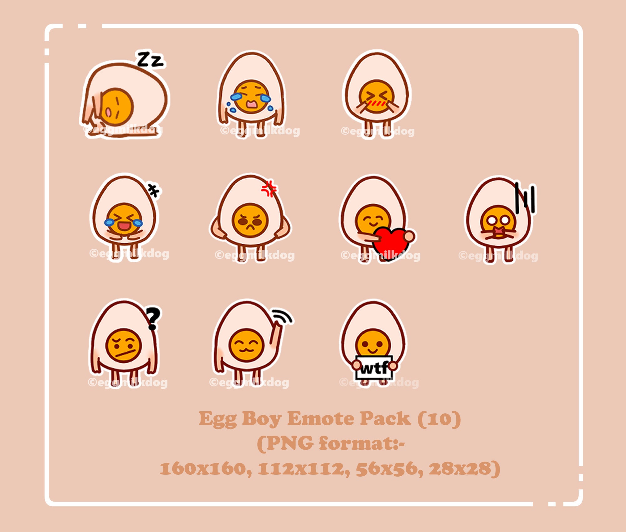 Egg Boy Emote Pack (10) - Etsy
