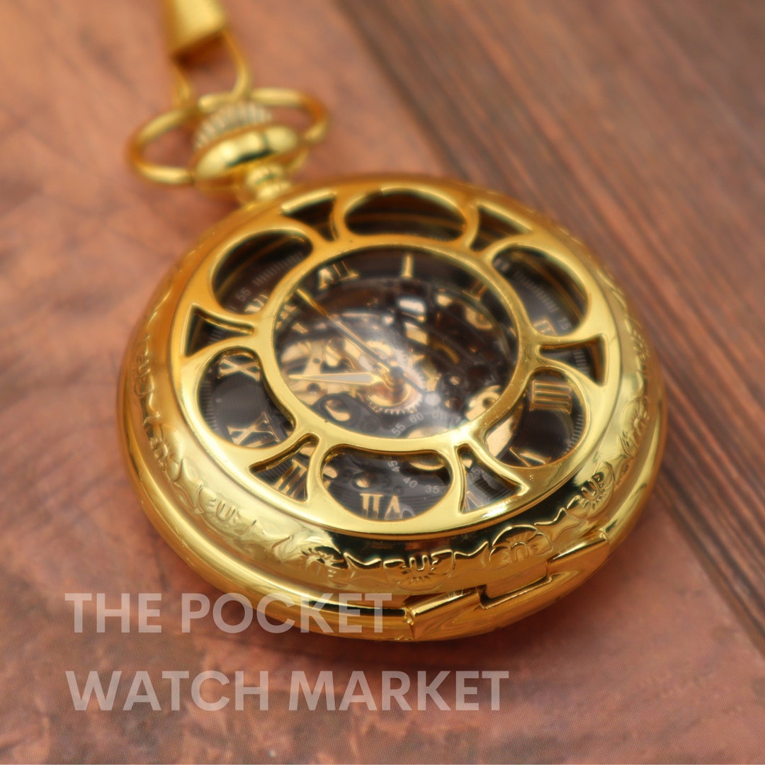 The Hooke - Signature Mechanical Pocket Watch With Metal Chain and ...