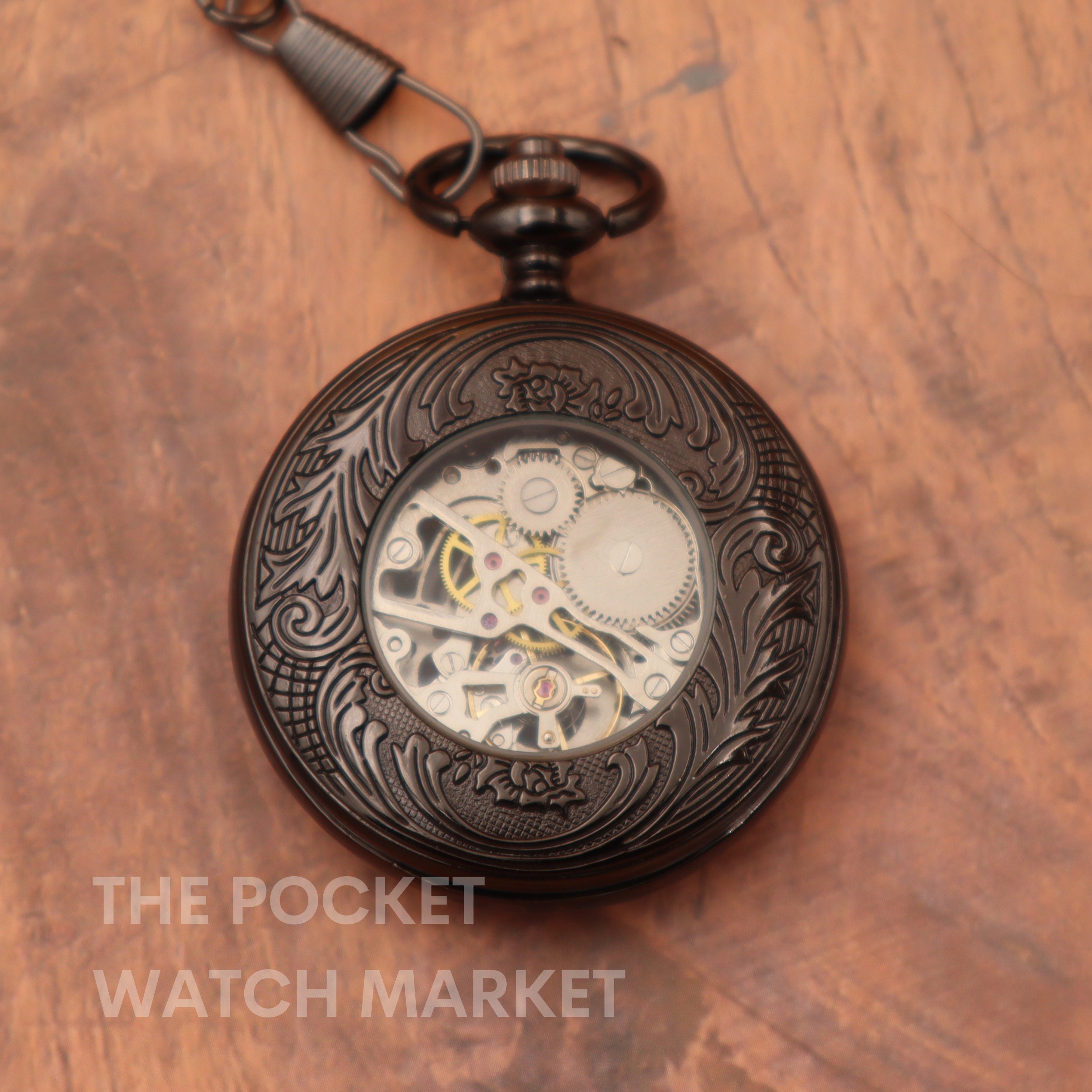 CUSTOM ENGRAVED Signature Mechanical Pocket Watch the Pauling ...
