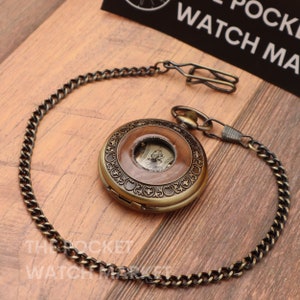 The Caesar - Signature Mechanical Pocket Watch With Metal Chain - Wood ...