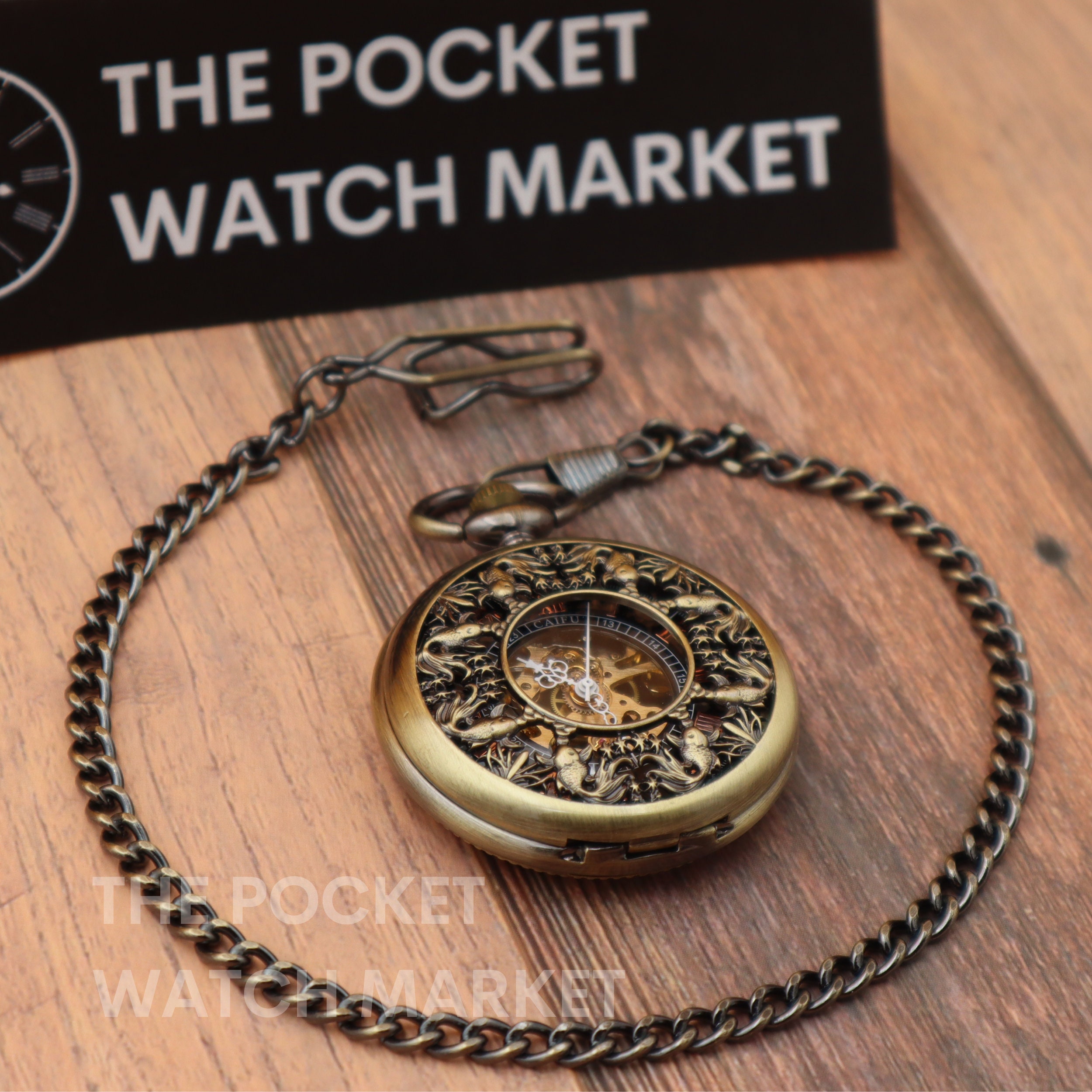 The Oris - Signature Mechanical Pocket Watch With Metal Chain - Gold ...
