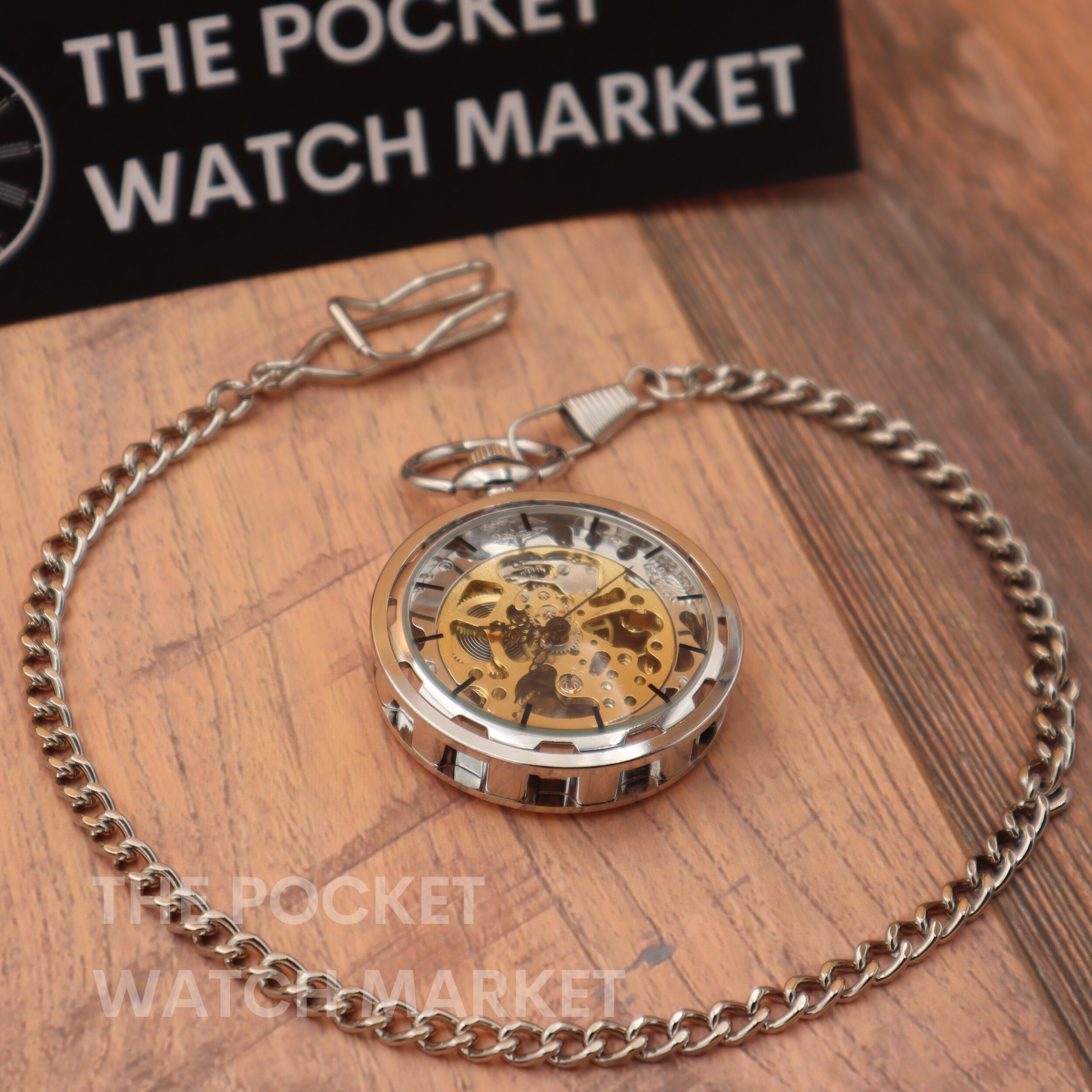 The Vinci - Signature Mechanical Pocket Watch With Metal Chain and ...