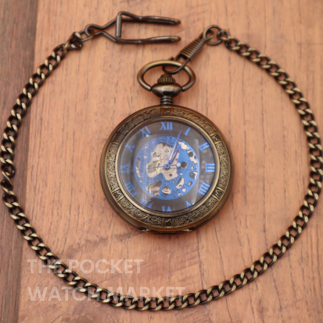 CUSTOM ENGRAVED Signature Mechanical Pocket Watch the Sirio ...