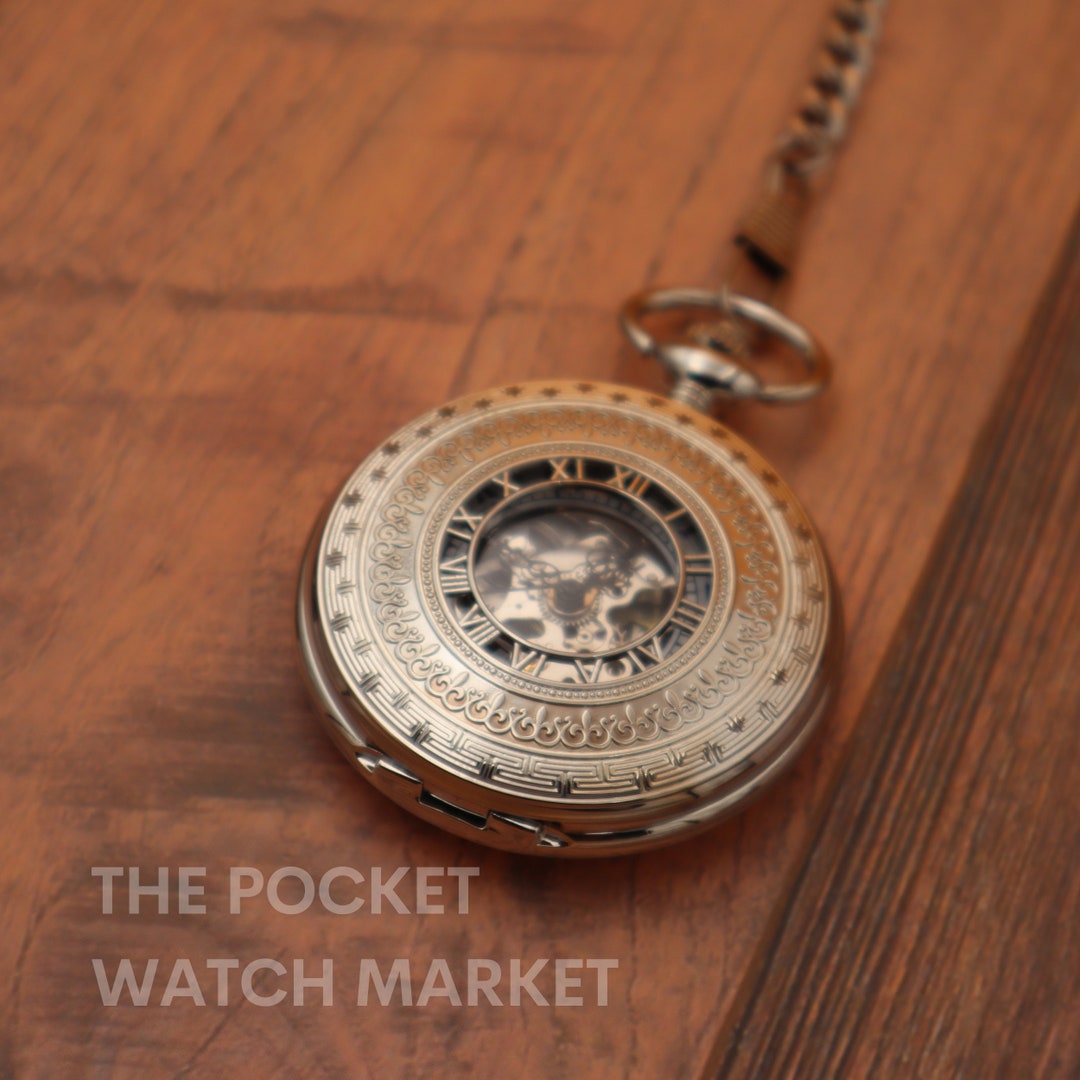 CUSTOM ENGRAVED Signature Mechanical Pocket Watch the Chrono ...
