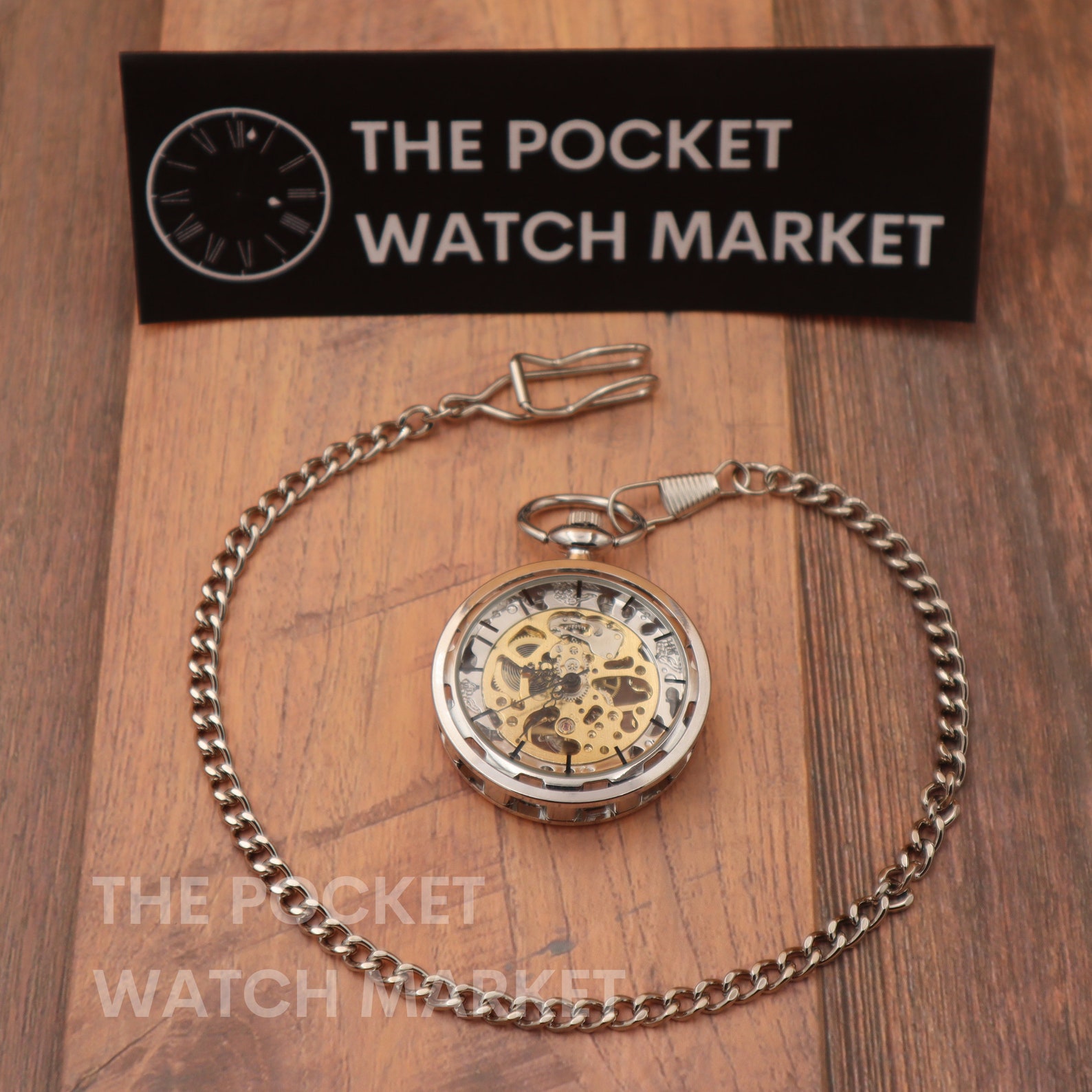 The Vinci - Signature Mechanical Pocket Watch With Metal Chain and ...