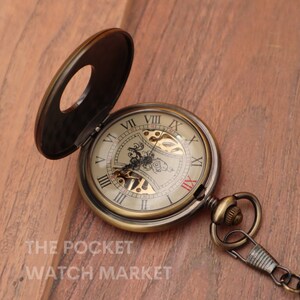 The Caesar - Signature Mechanical Pocket Watch With Metal Chain - Wood ...