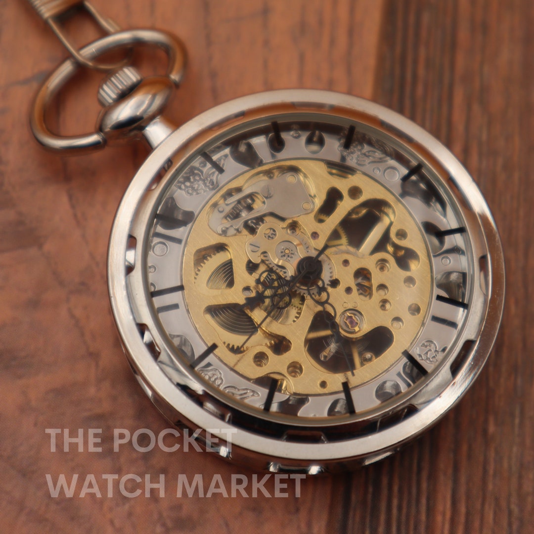 The Vinci - Signature Mechanical Pocket Watch With Metal Chain and ...