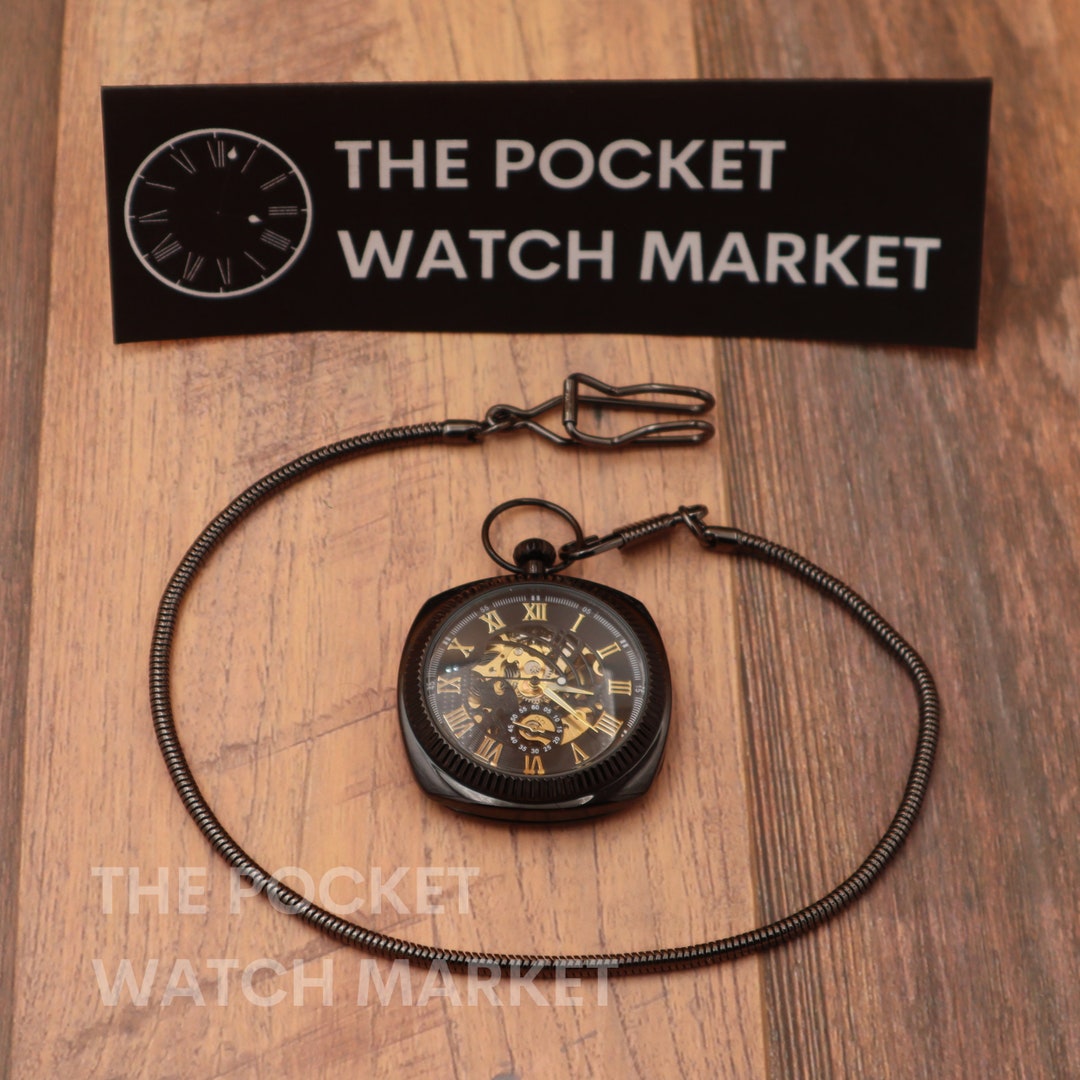 CUSTOM ENGRAVED Signature Mechanical Pocket Watch "the Huach ...