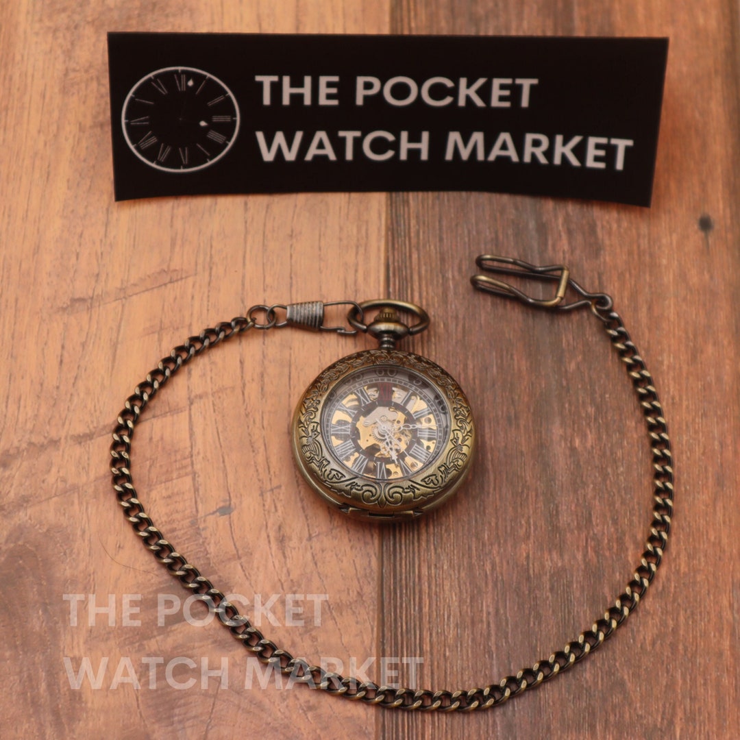 PERSONALIZED Signature Mechanical Pocket Watch "the Galen" With Metal ...