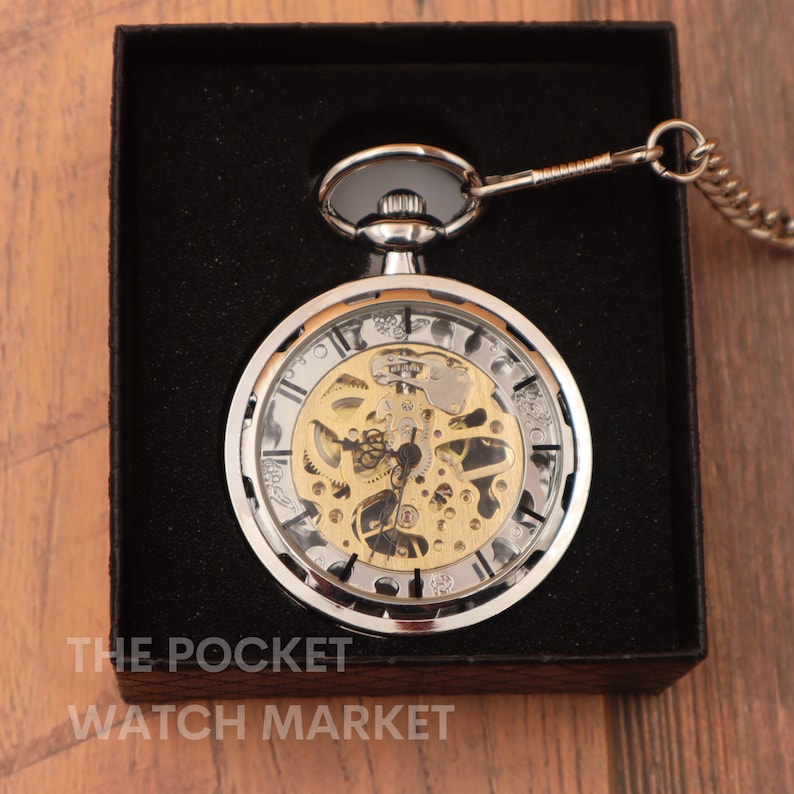 The Vinci - Signature Mechanical Pocket Watch With Metal Chain and ...