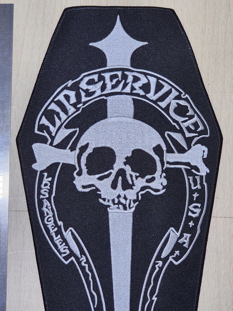 Original Vintage Lip Service Skull Dagger Embroidered Coffin - Etsy