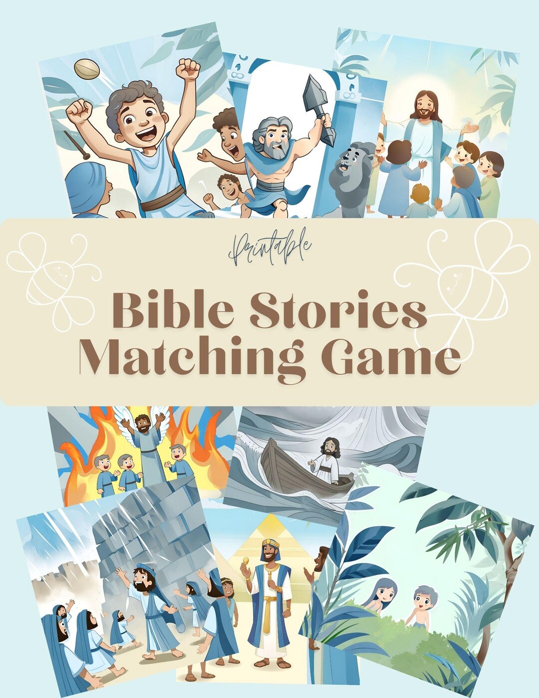 Printable Bible Stories Matching Game for Children - Etsy
