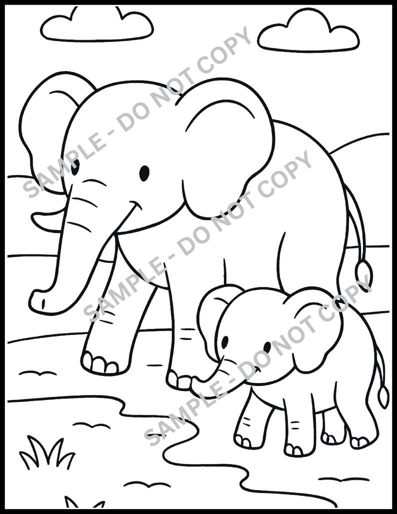 Safari Friends Coloring Book for Kids – 20 Printable Pages of Cute ...