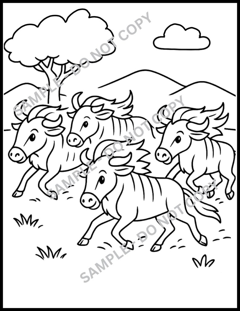 Safari Friends Coloring Book for Kids – 20 Printable Pages of Cute ...