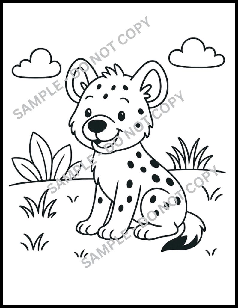 Safari Friends Coloring Book for Kids – 20 Printable Pages of Cute ...