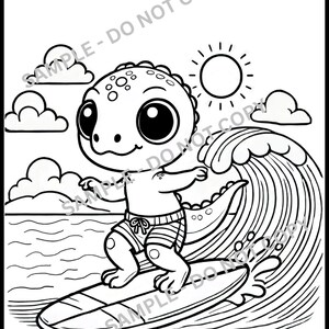 Printable Dinosaur Coloring Book: Dino’s at the Beach – 20 Fun Summer ...