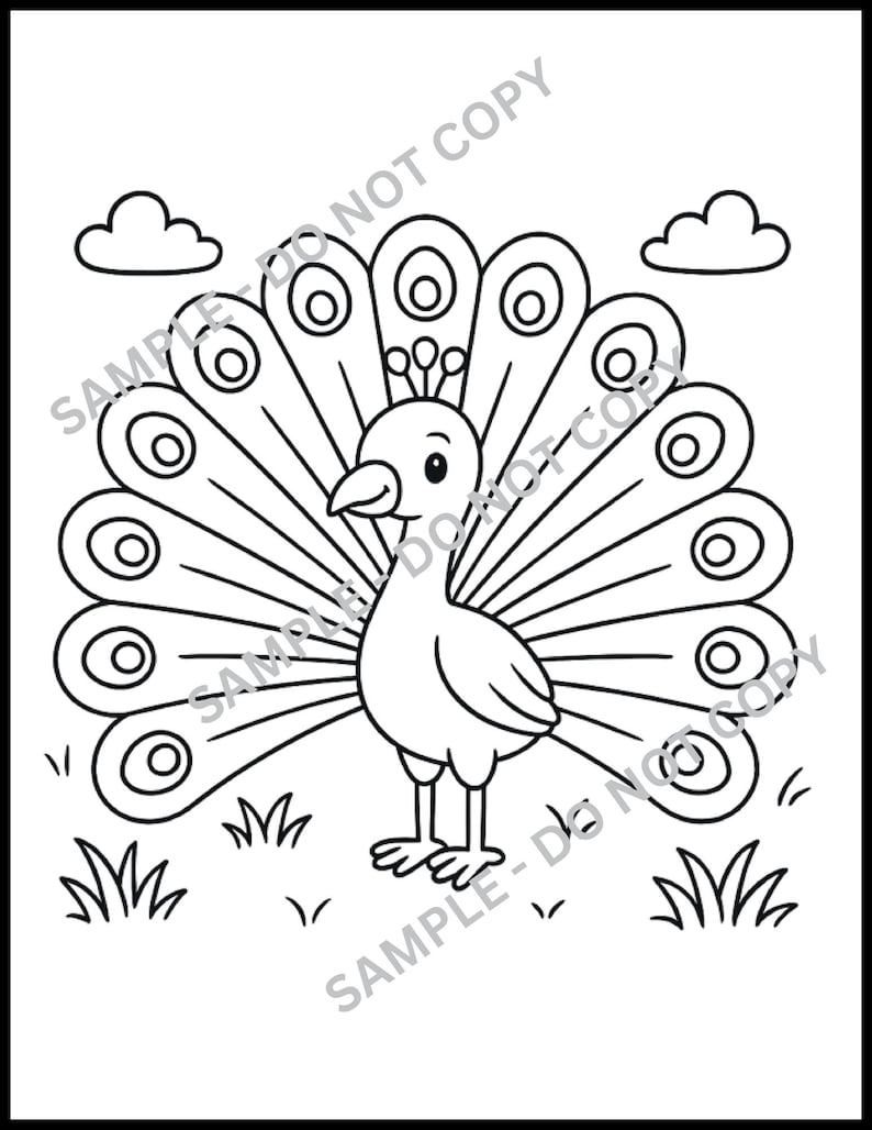 Safari Friends Coloring Book for Kids – 20 Printable Pages of Cute ...