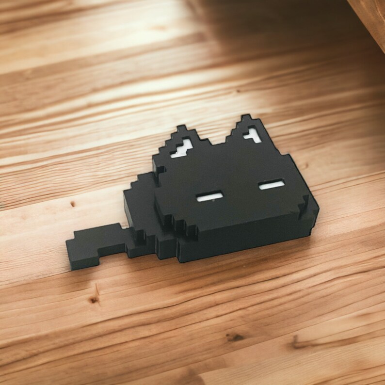 3D Pixelated Chibi Cat Headset Charm - Etsy