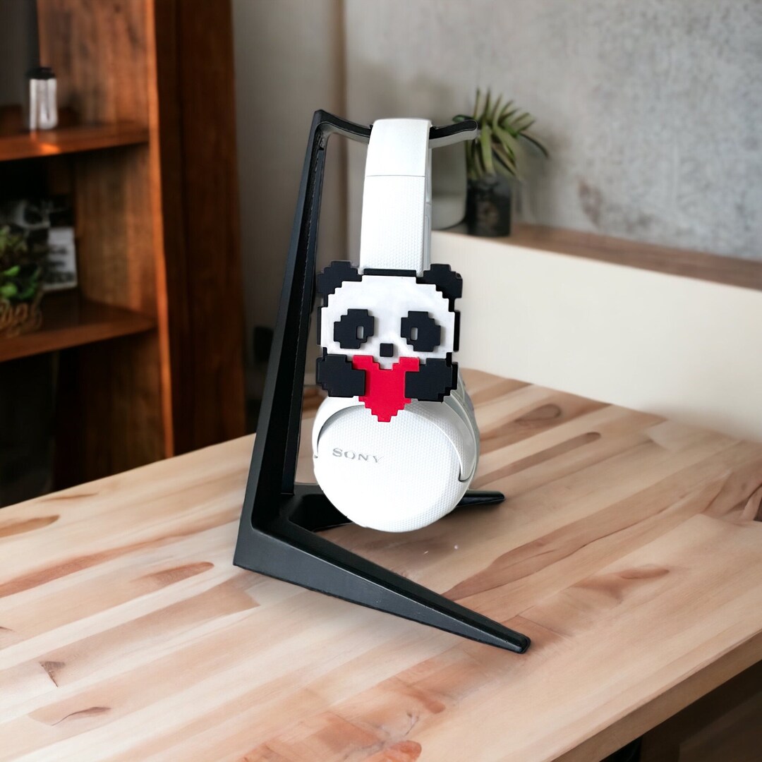 3D Pixelated Cute Panda Headset Charm - Etsy