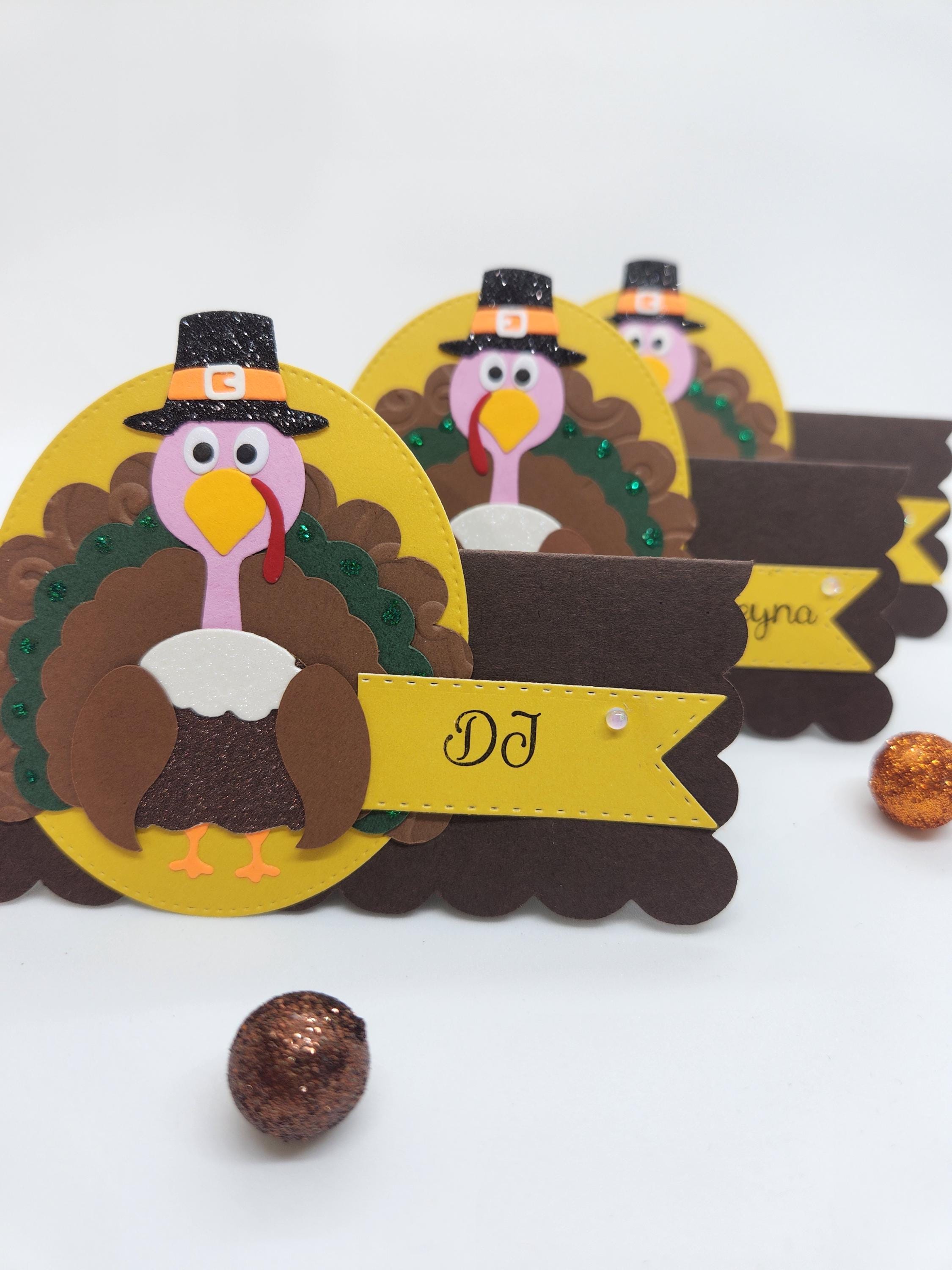 Handmade Thanksgiving Turkey Place Cards: Personalized Autumn Decor - Etsy
