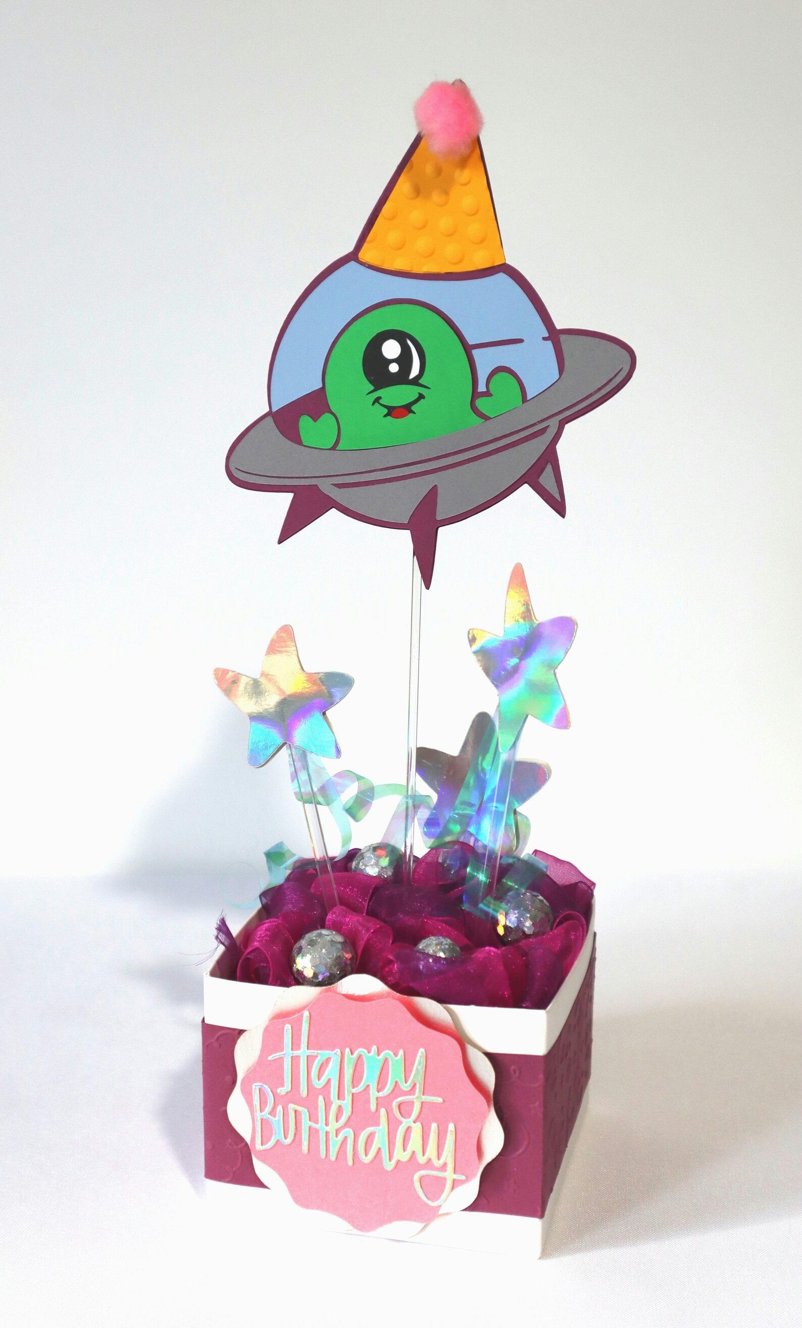 Cute Alien Spaceship Centerpiece for Space Theme Birthday Parties ...
