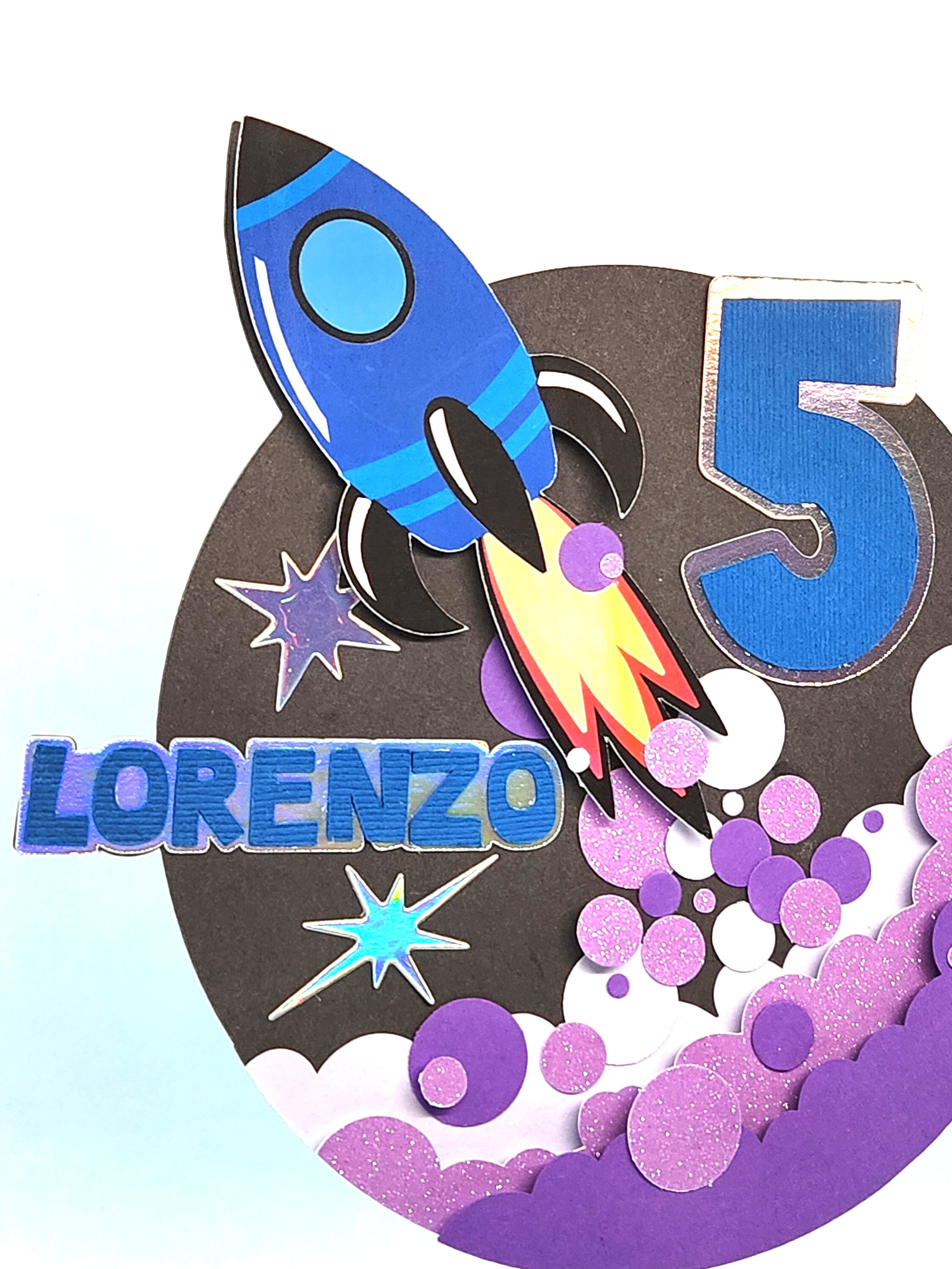 Personalized Rocket Cake Topper. Space Theme Rocket With Custom Age and ...