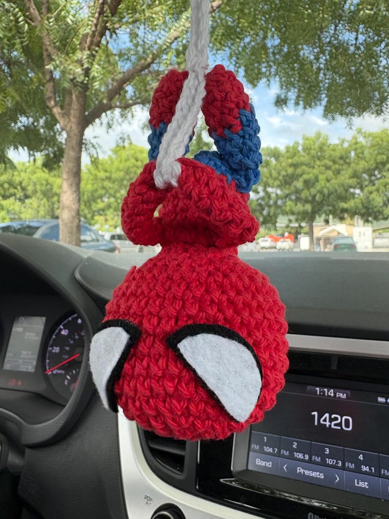 Spiderman Crochet Car Hanger - Amigurumi Spider-man | Handmade Car ...