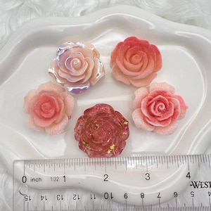 New Beautiful Luminous Pink Rose & Flower Magnets (set of 5) / Flower ...