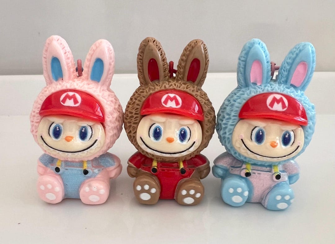 New Super Adorable Labubu-like as Mario Full Figure Mini Bag Charm ...