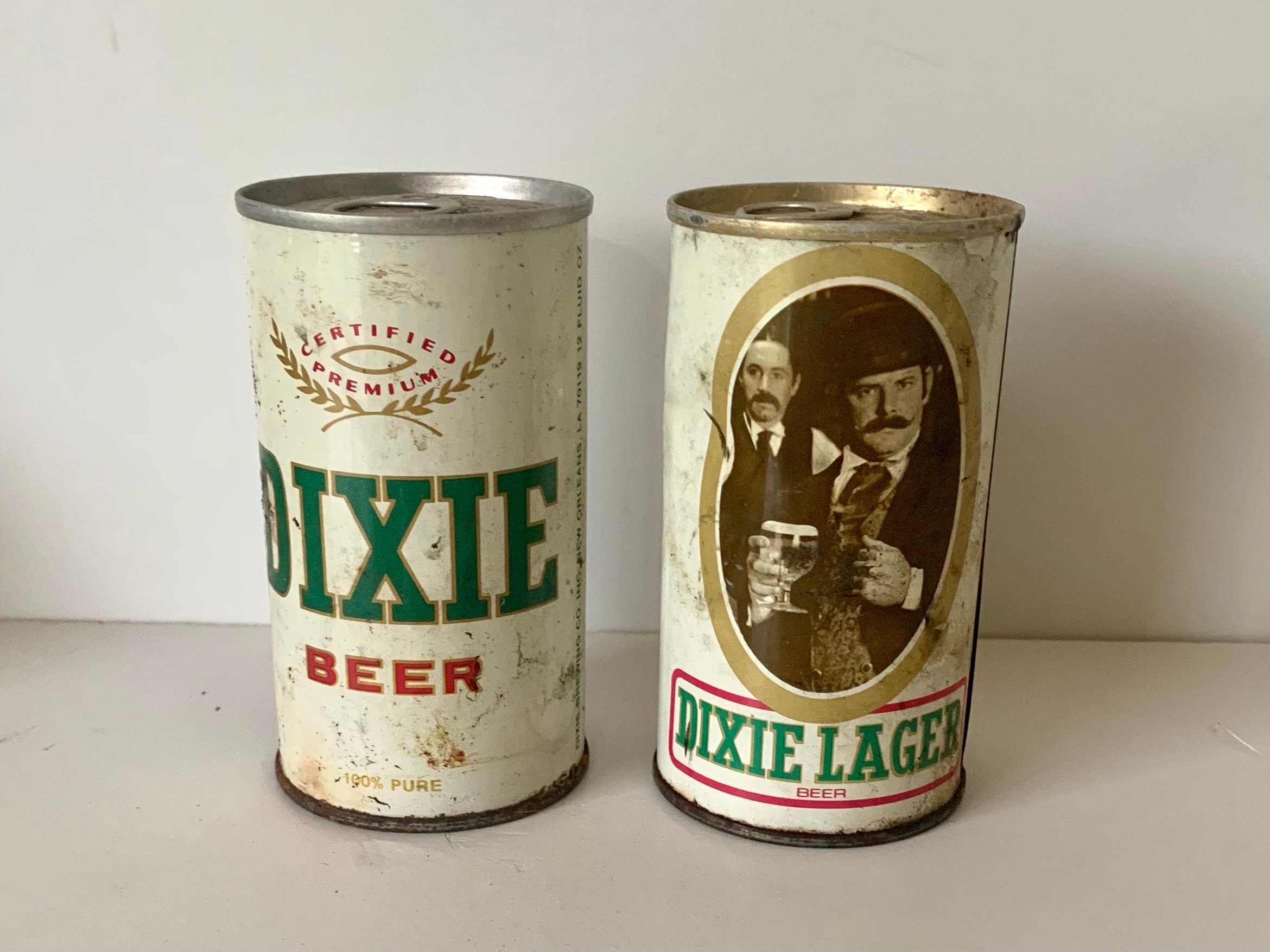 Dixie Beer & Lager Beer Cans set Vintage Design Rustic Country Kitchen ...