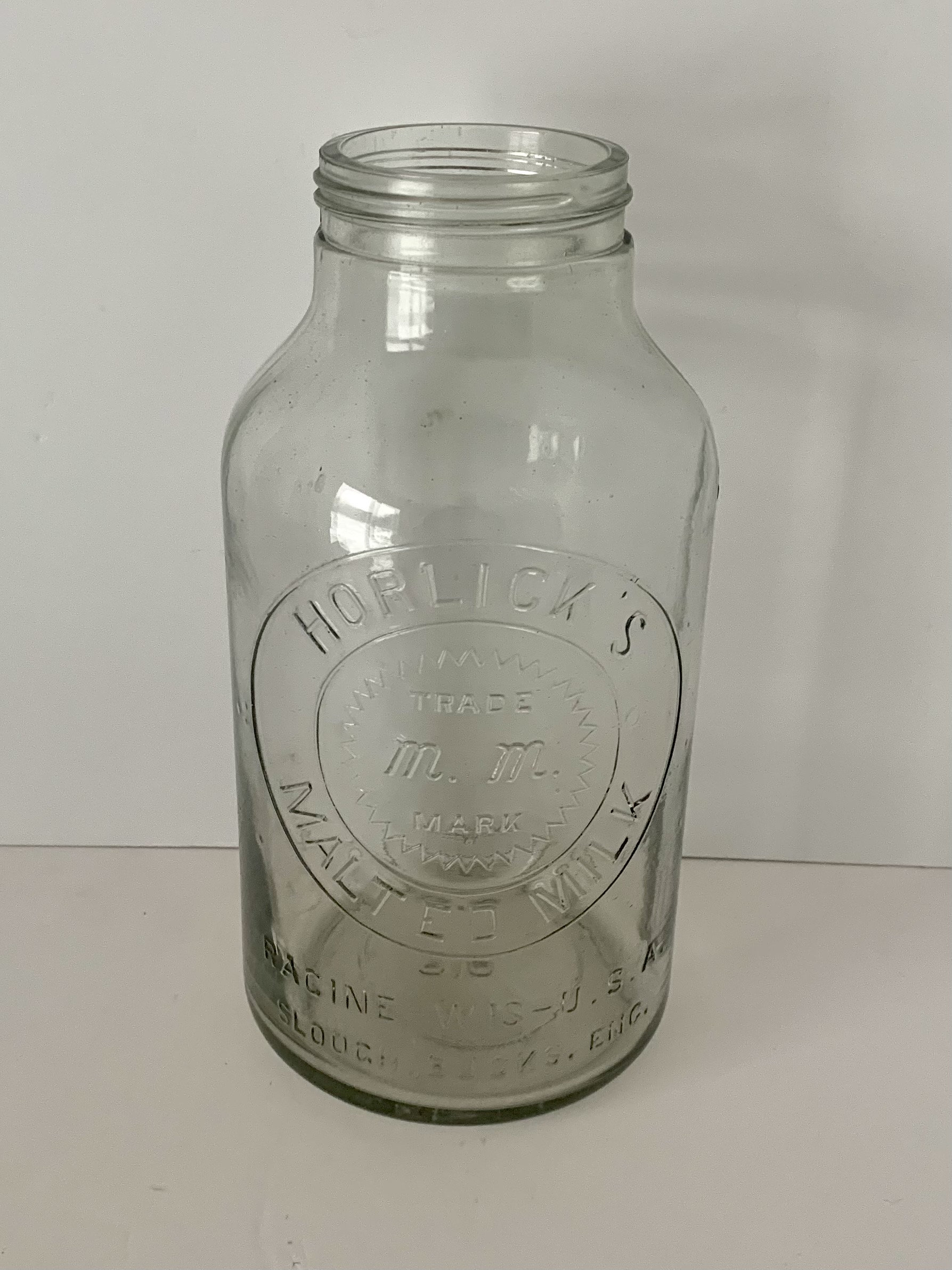 Horlicks Malted Milk Glass Jar Home Decor Rustic Country Kitchen Decor ...