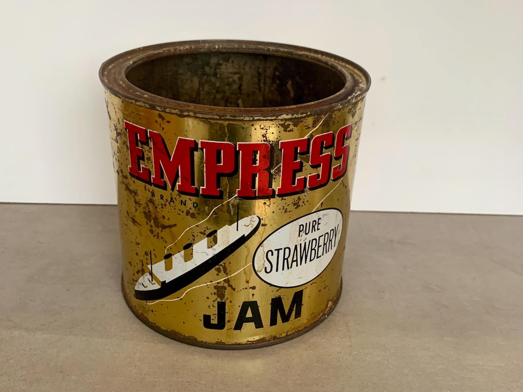 Empress Pure Strawberry Jam Metal Tin Rustic Country Kitchen Decor ...