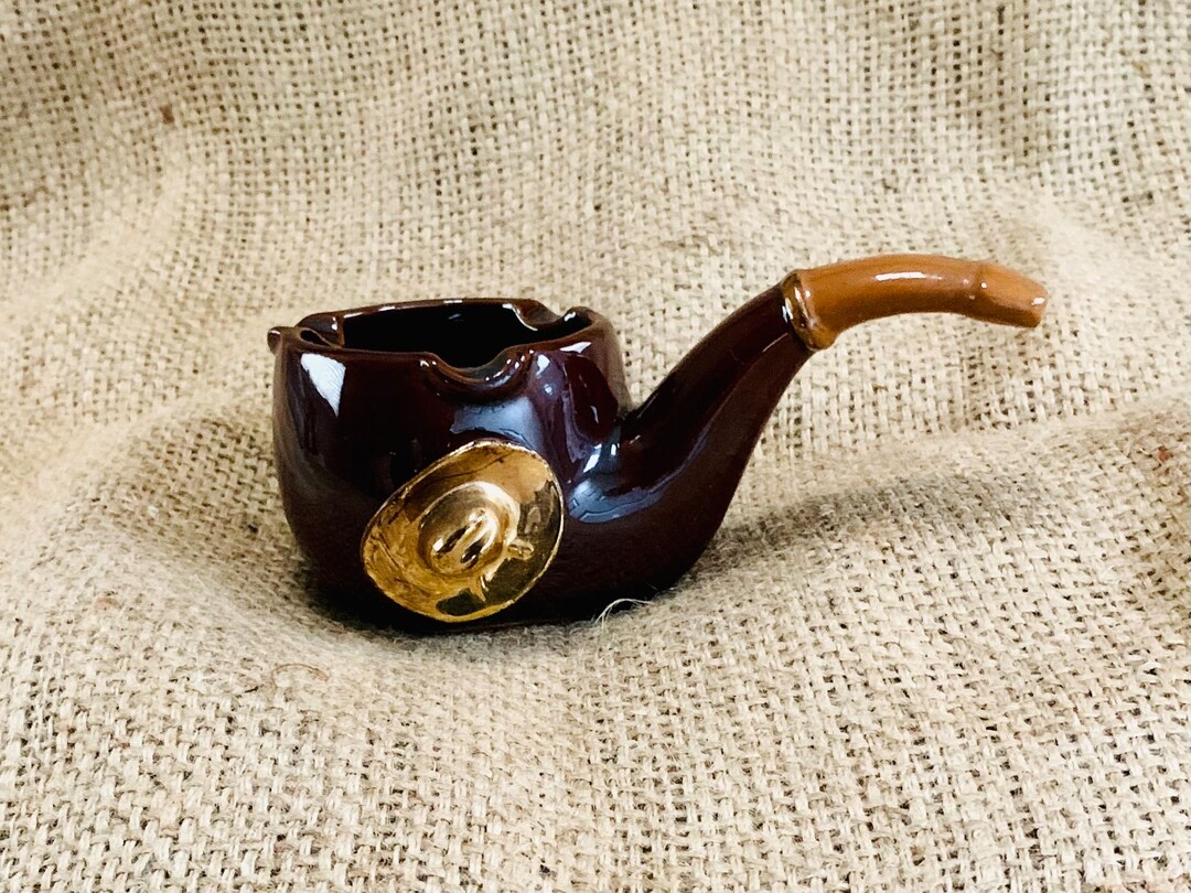 Tobacco Pipe Ashtray With Cowboy Hat Bar Decor Office Desk Tobacco ...