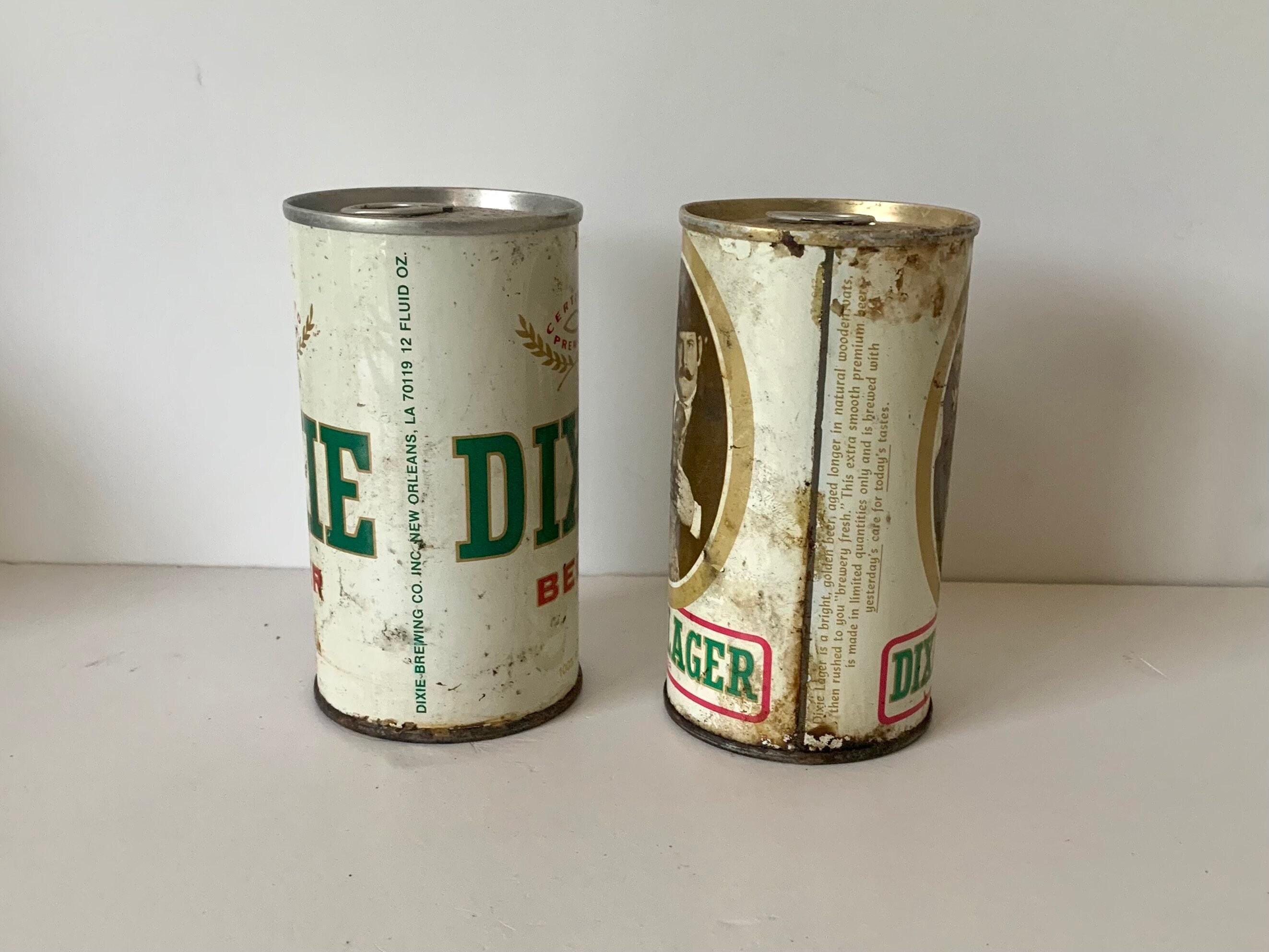 Dixie Beer & Lager Beer Cans set Vintage Design Rustic Country Kitchen ...
