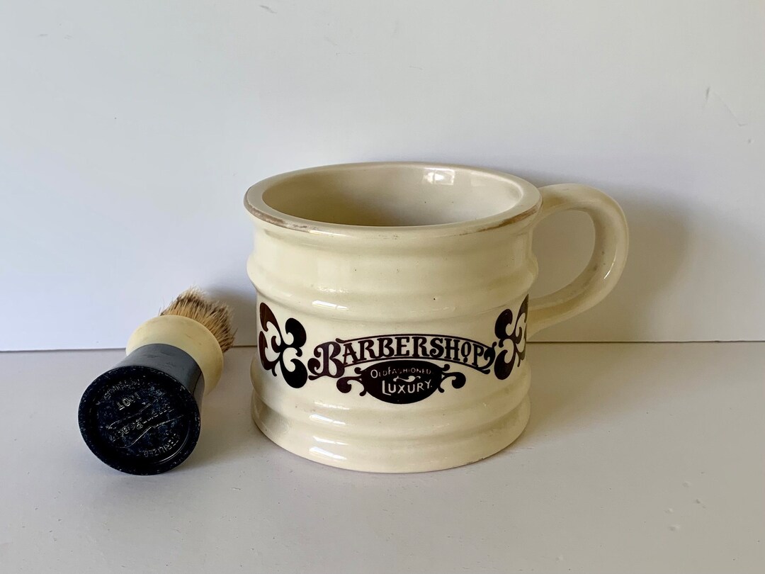 Barbershop Old Fashioned Luxury Men’s Shaving Cup and Brush Men’s ...