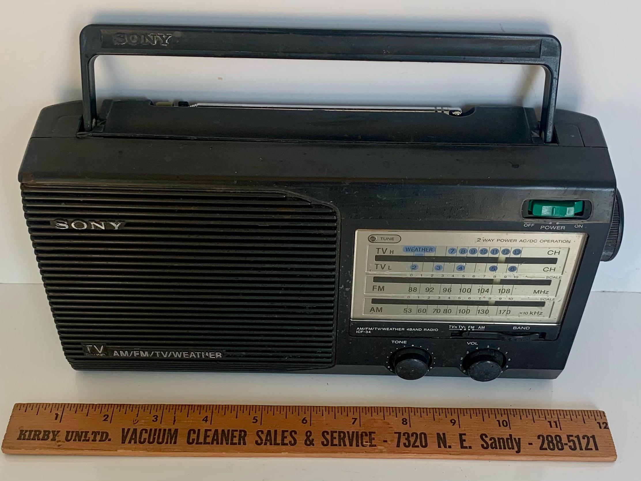 Sony Handheld Radio AM/FM Works Vintage Electronics Antique Radio Gifts ...