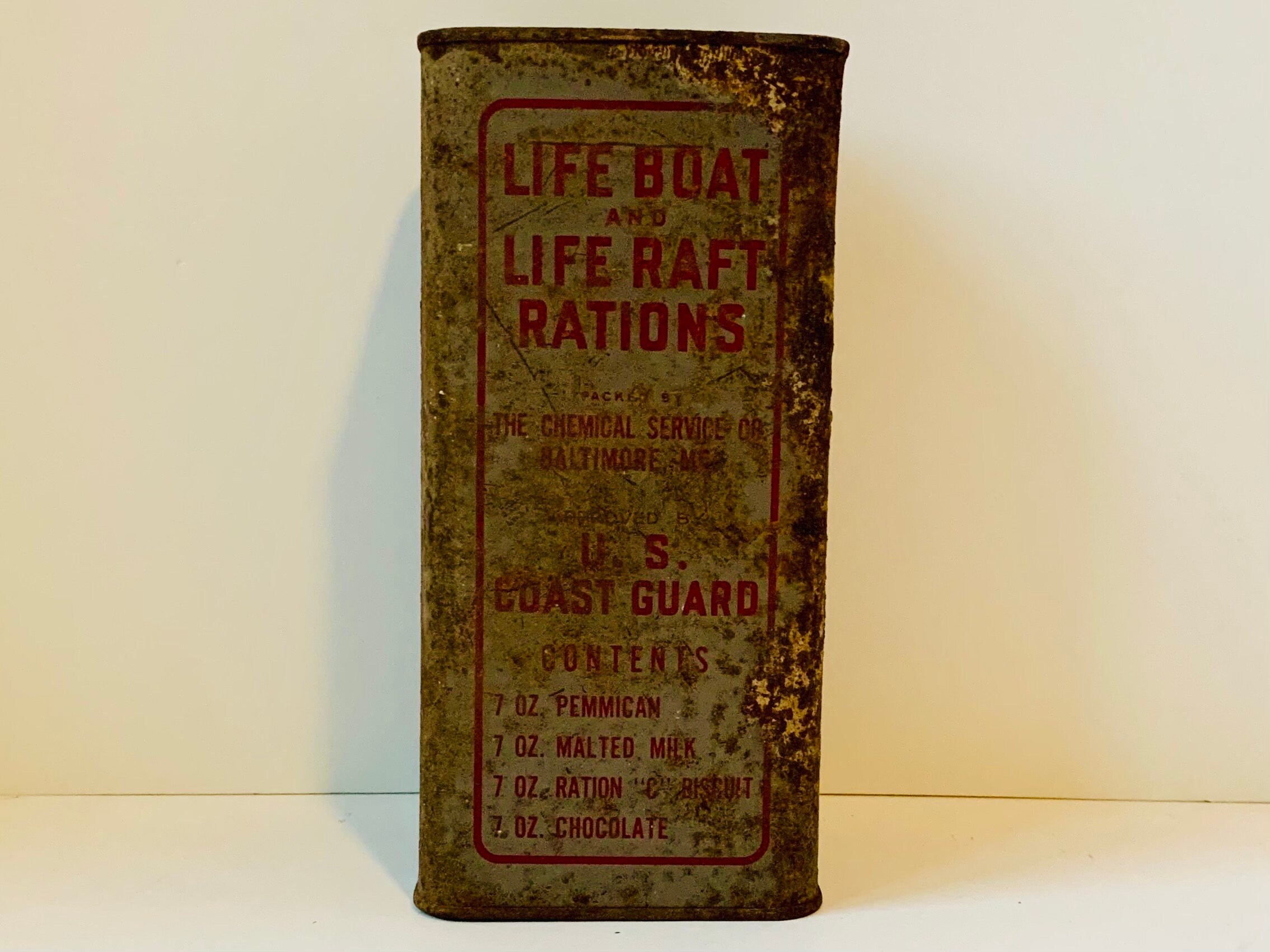 1950s U.S. Coast Guard Life Boat Ration Empty Rusty Tin - Etsy