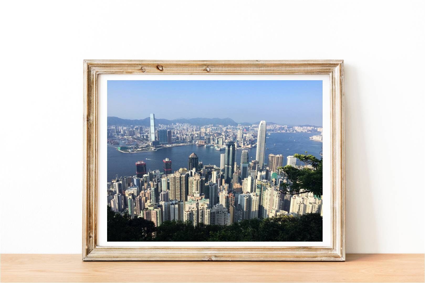 Hong Kong Skyline Wall Art, HK City Print, Hong Kong Skyscrapers Poster ...