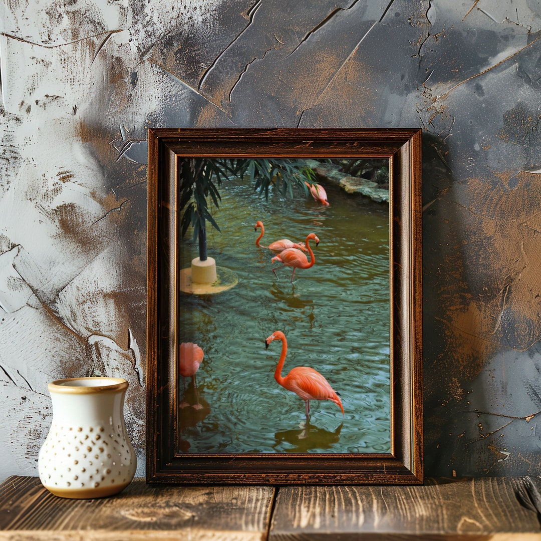 Pink Flamingo Wall Art Colorful Bird Digital Print Flamingo PRINTABLE ...