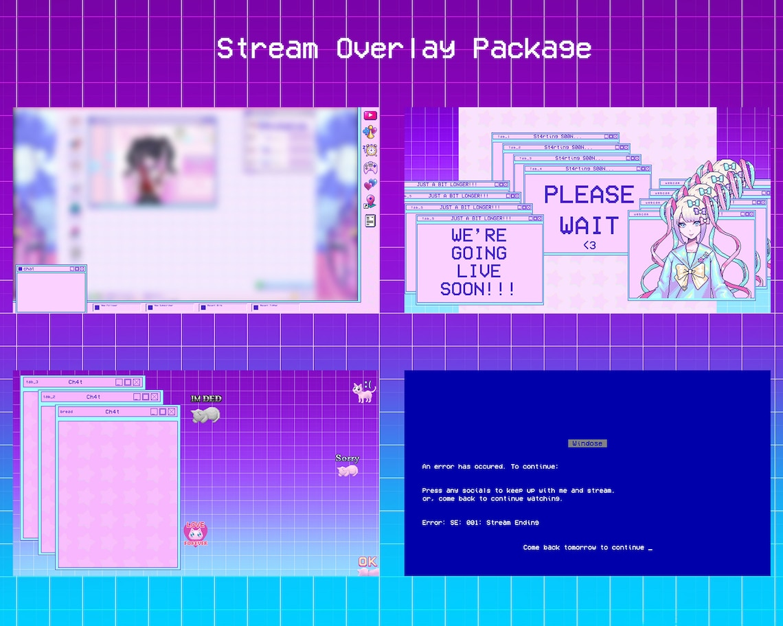 Needy Streamer Overload Themed Stream Overlay Package | Overlay ...