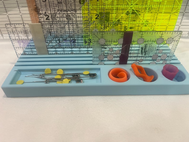 Quilting Ruler Organizer: Sewing Room Decor With Magnetic Pin Holder - Etsy